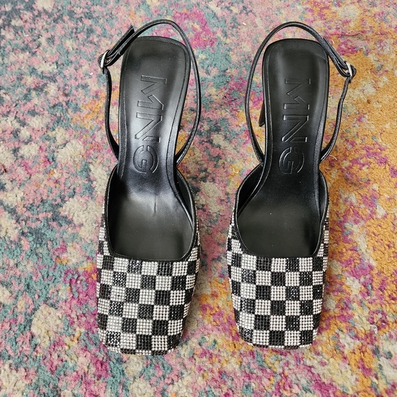 Mango | Shoes | Mango Damero Embellished Slingback | Poshmark